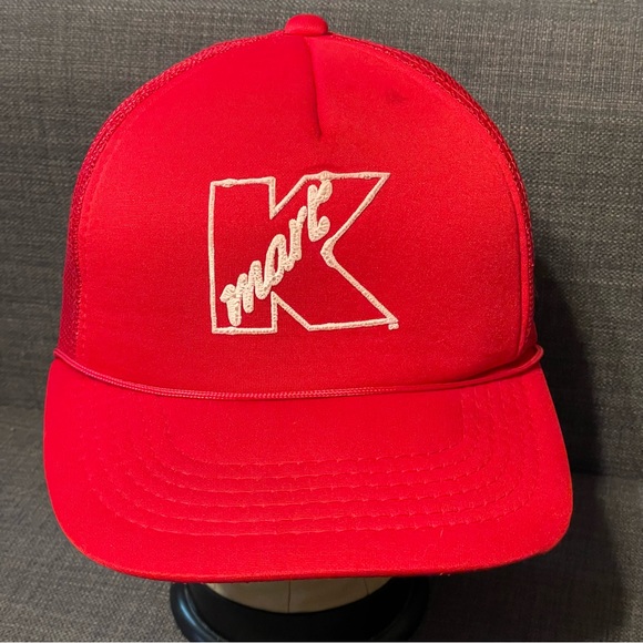 Accessories | Vintage Kmart Red Mesh Truckers Hat Snap Back Osfa | Poshmark